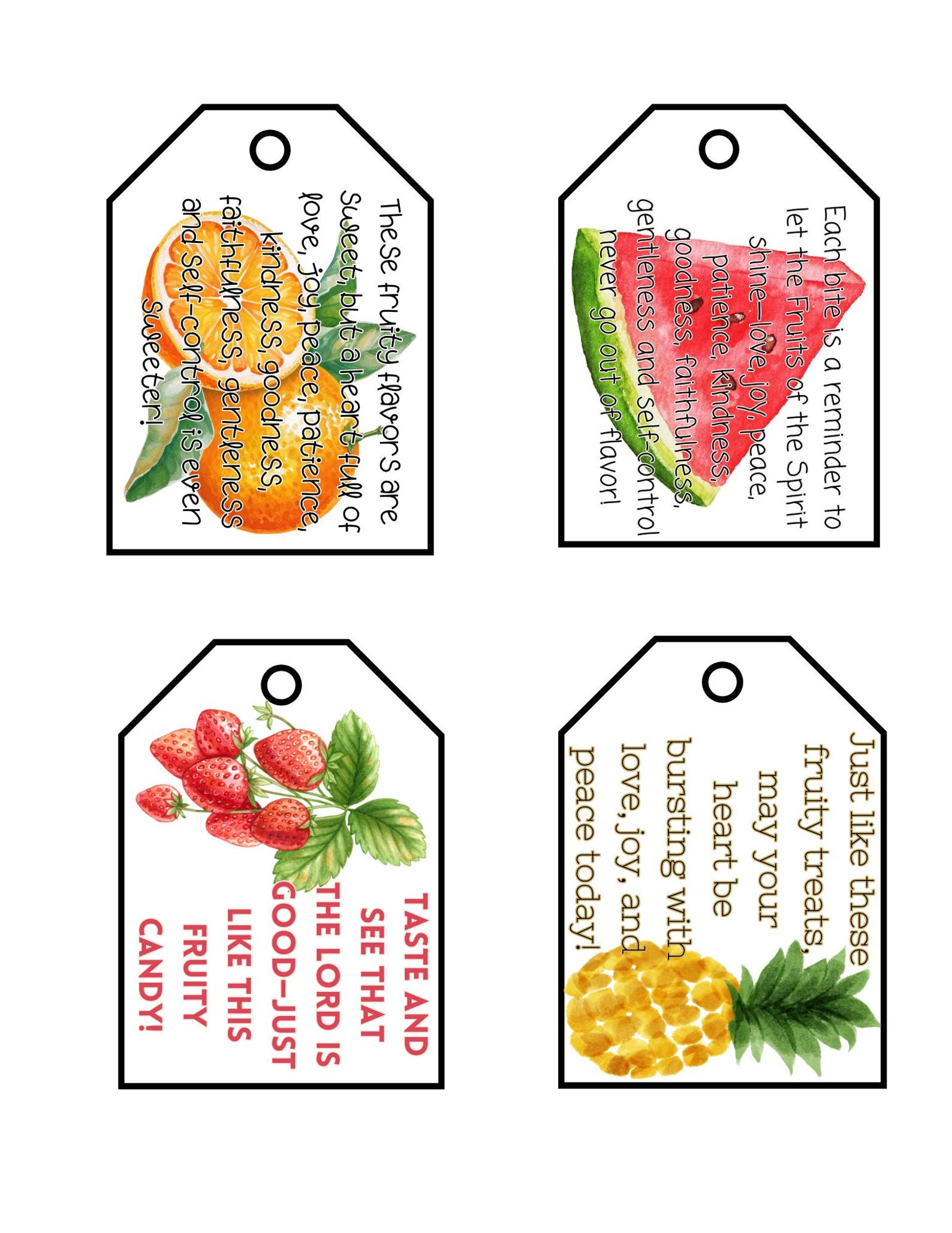 Fruits of the Spirit Encouragement Tags | Instant Download | Variety ...