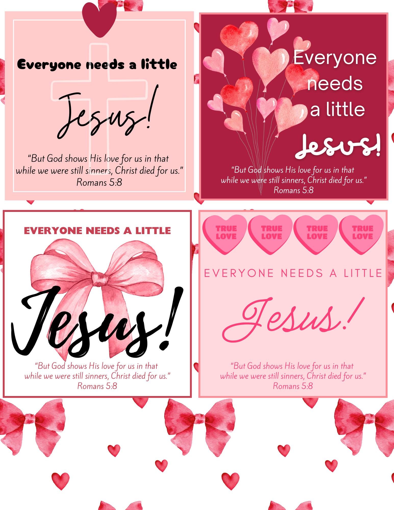 Everyone Needs A Little Jesus Valentine's Day Printable - Etsy
