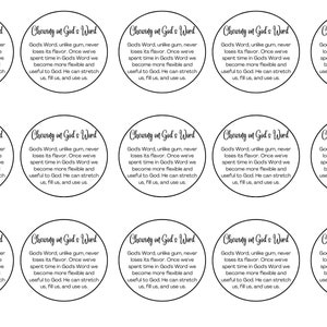 Chewing on God's Word Printable | Gift Tag | Candy Gift Tag | Candy ...
