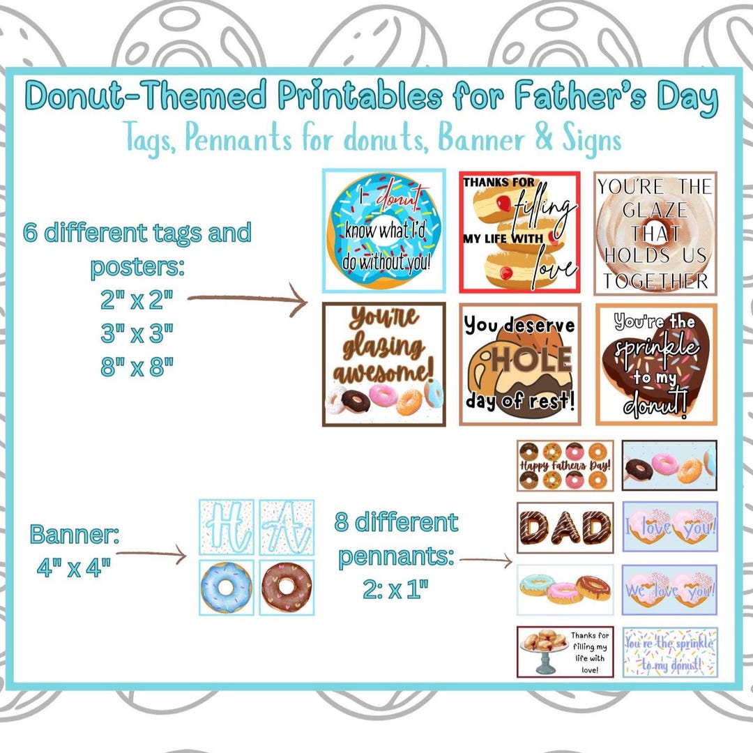 Donut-themed Printables for Father’s Day | Great for Church, Work, or ...