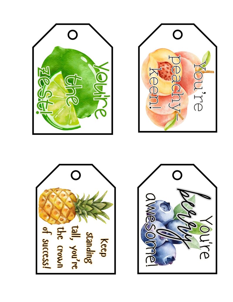 Fruit Candy Tags | Fruit Puns for Encouragement | Instant Download ...