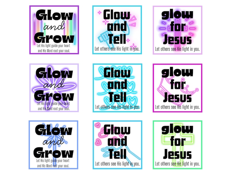 GLOW for JESUS | Glow Stick Printable Tag | Instant Download | Vacation ...