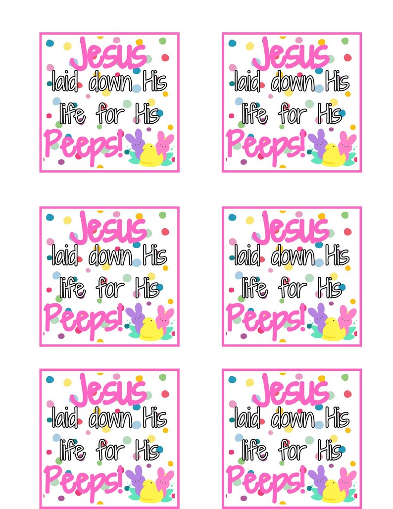 Easter Peep Candy Tags | Instant Printable | Multiple Sizes, Styles ...