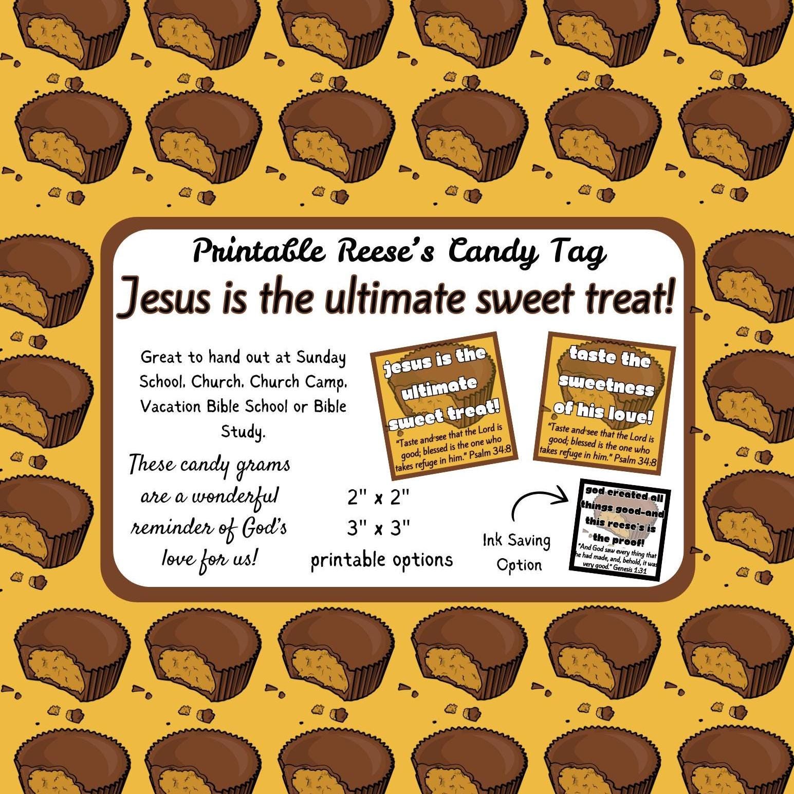 Reese's Candy Gram | God's Love | Instant Download | Church | Sunday ...