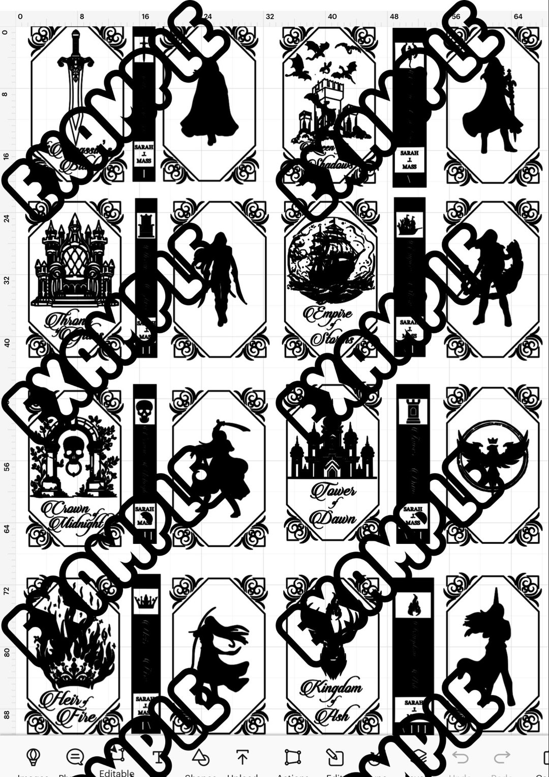 Throne of Glass Book Cover SVG, Custom Bookbinding Design (digital ...