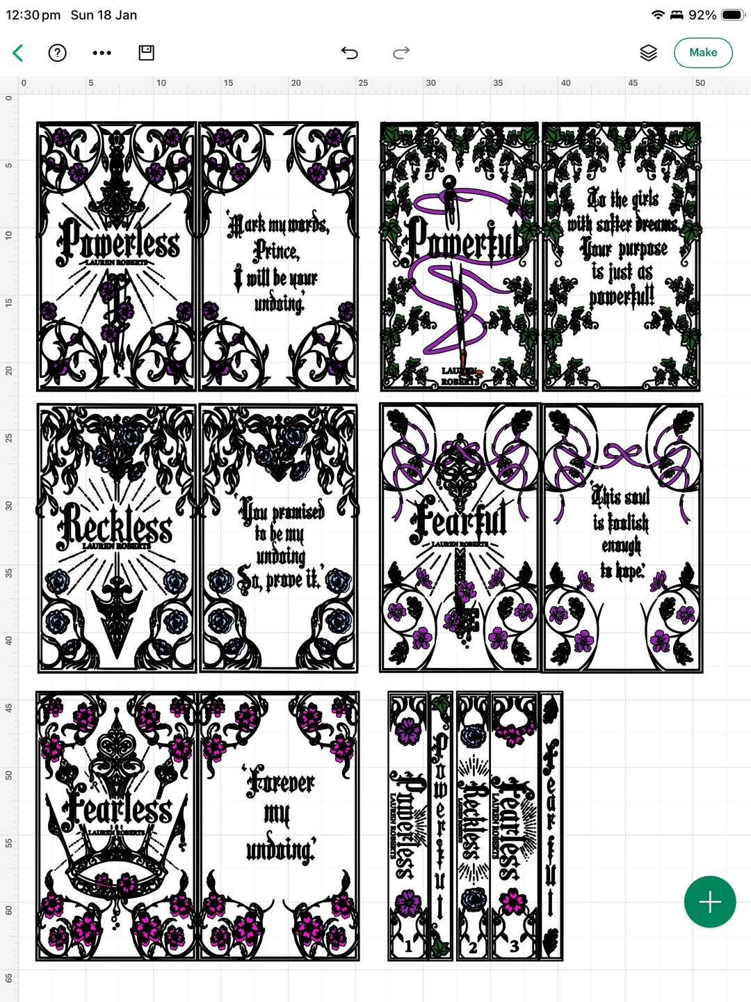 Powerless Book Cover SVG, Custom Bookbinding Design, Dust Jacket ...