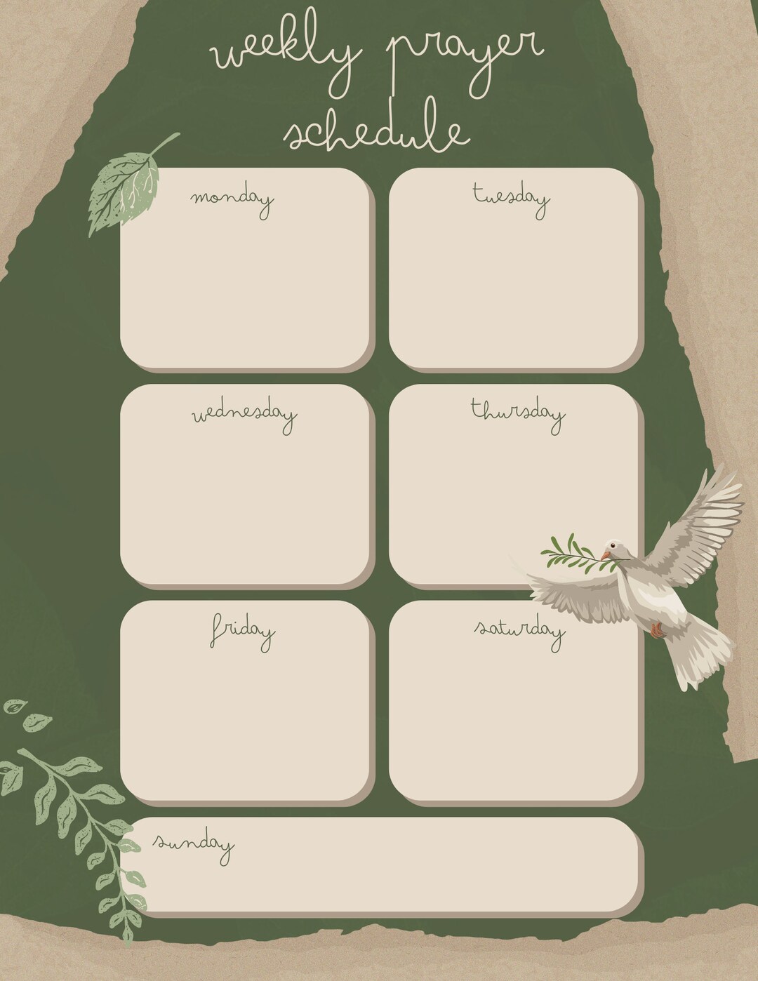 Beautiful Prayer Schedule - Notes - Thankfulness - Journal - Weekly ...