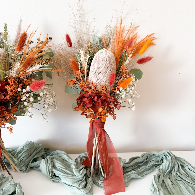 Burnt Orange Australian Native Flowers Eucalyptus Earthly Wedding ...