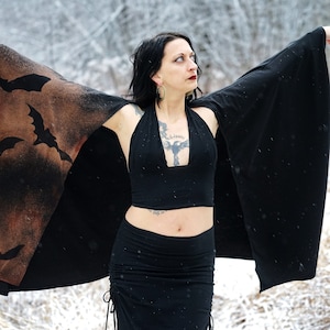 Long Cauldron of Bats Robe Jacket Ritual Witch Black Outerwear - Etsy