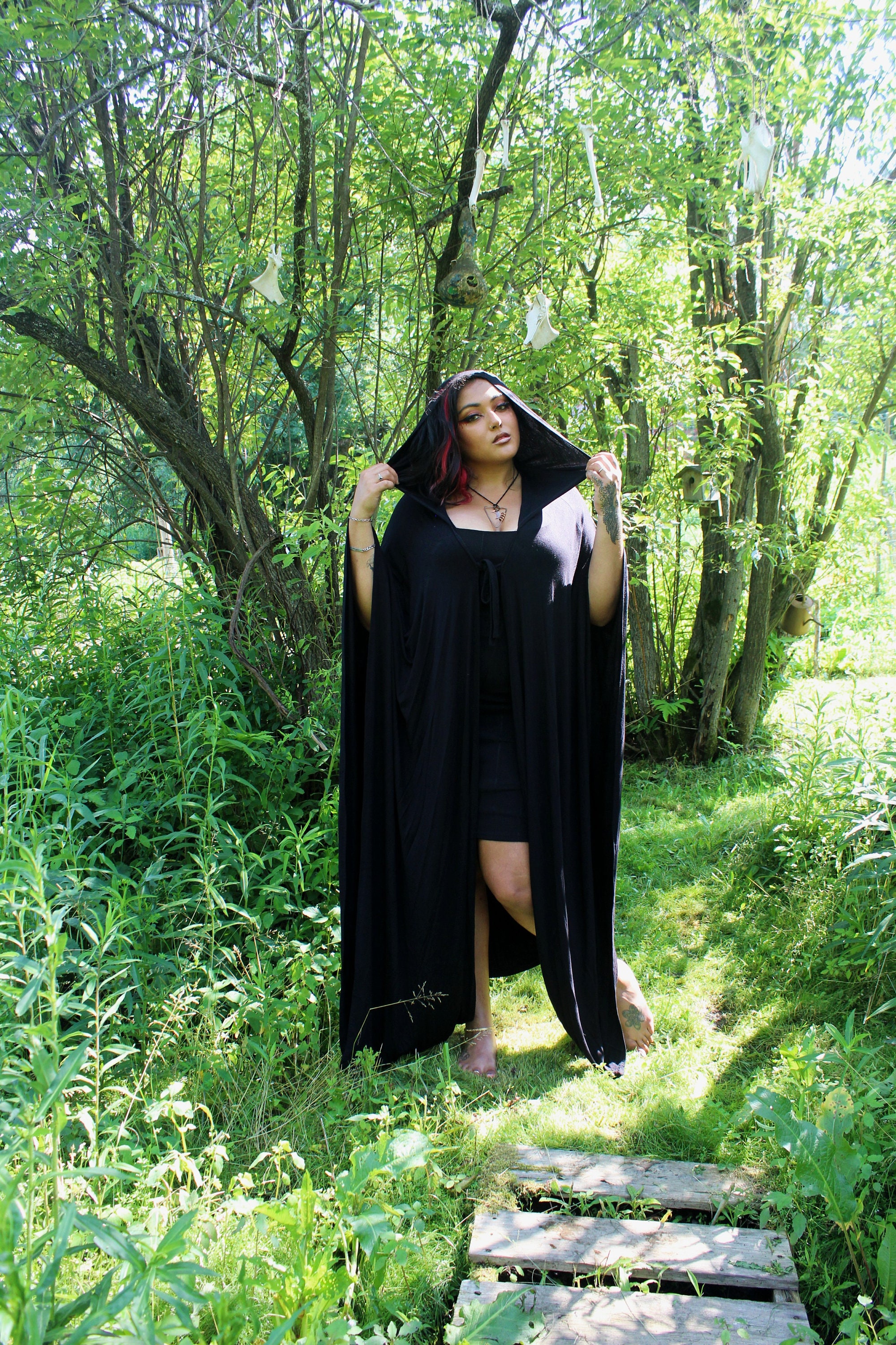 Black Hooded Long Cloak | Etsy