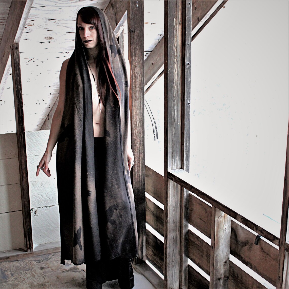 Extra Long Murder of Crows Scarf Shawl Black Brown Birds - Etsy