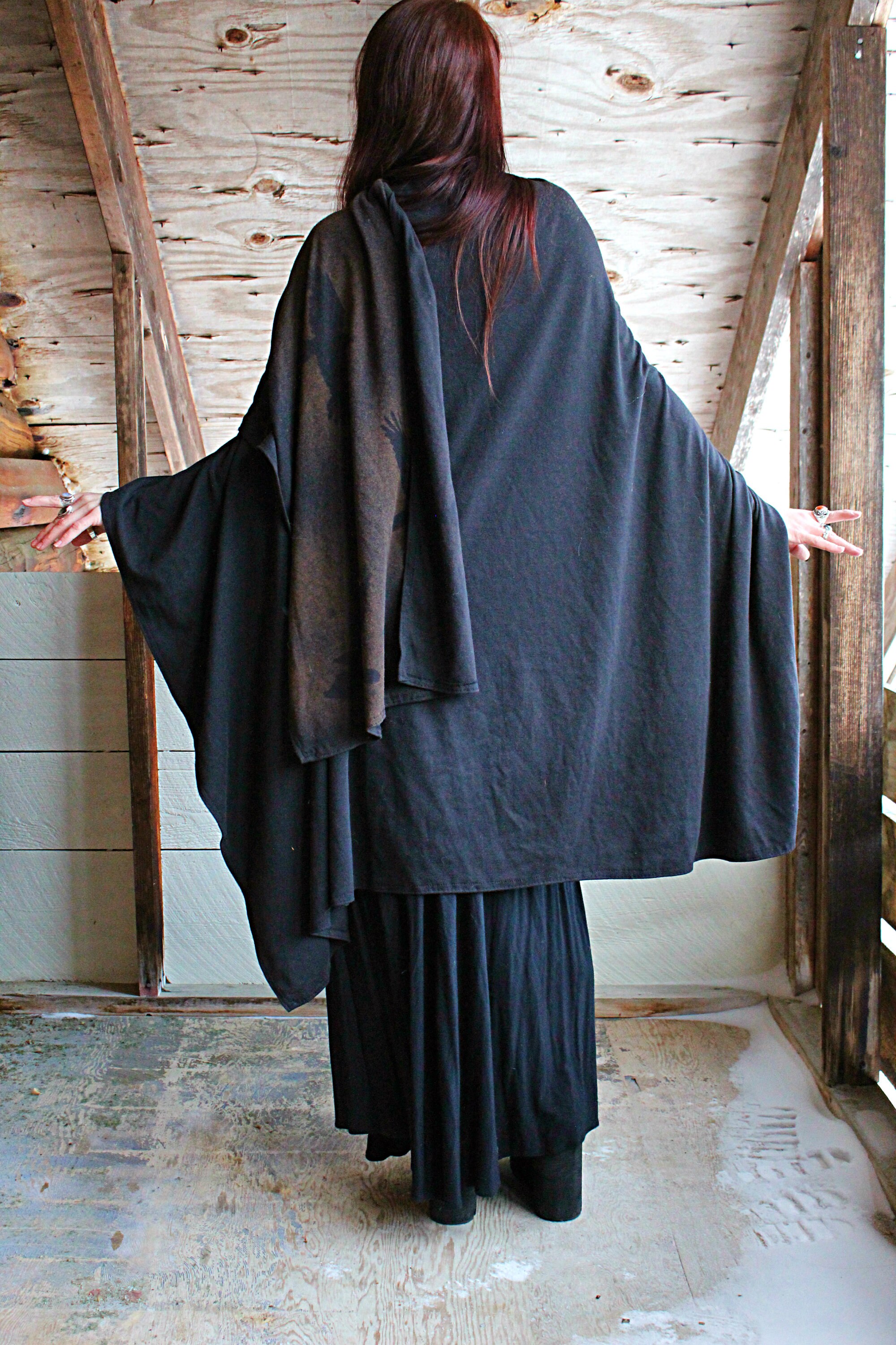 Long Murder of Crows Robe Jacket Ritual Witch Black Outerwear - Etsy
