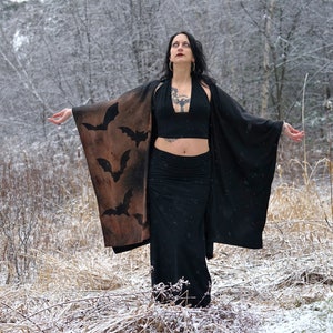 Long Cauldron of Bats Robe Jacket Ritual Witch Black Outerwear - Etsy