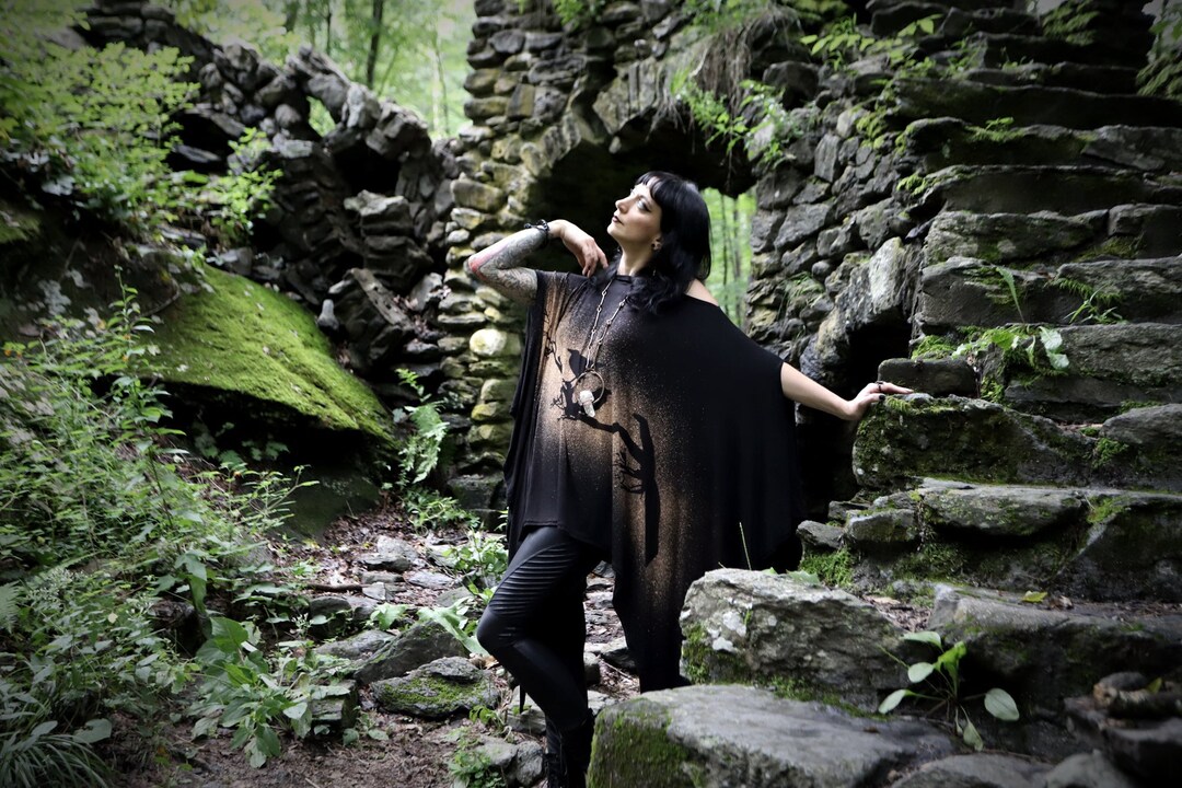 Triple Crow Bat Wing Poncho - Etsy