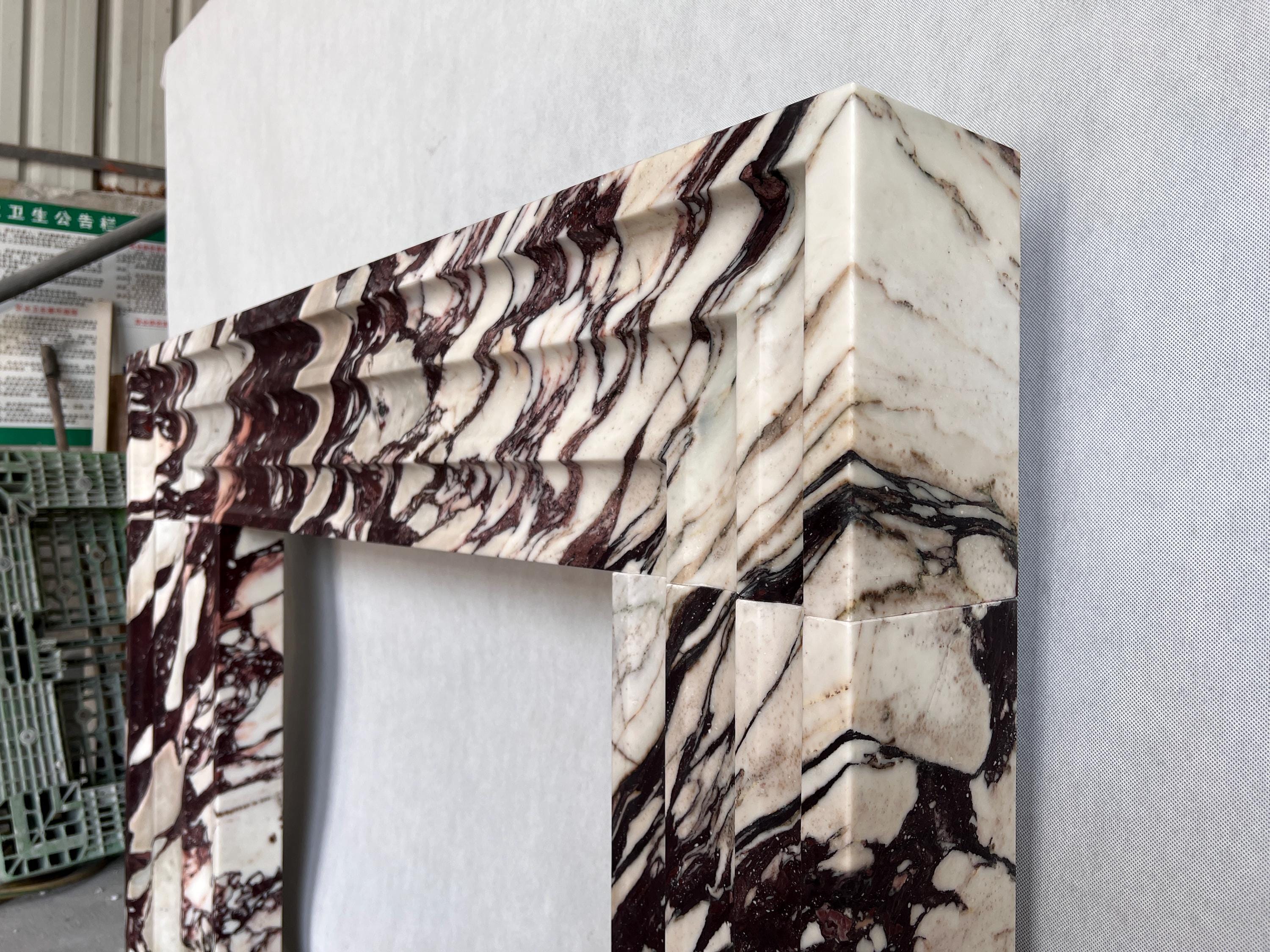 Modern Style Marble Fireplace Surround Calacatta Viola Marble Fireplace ...