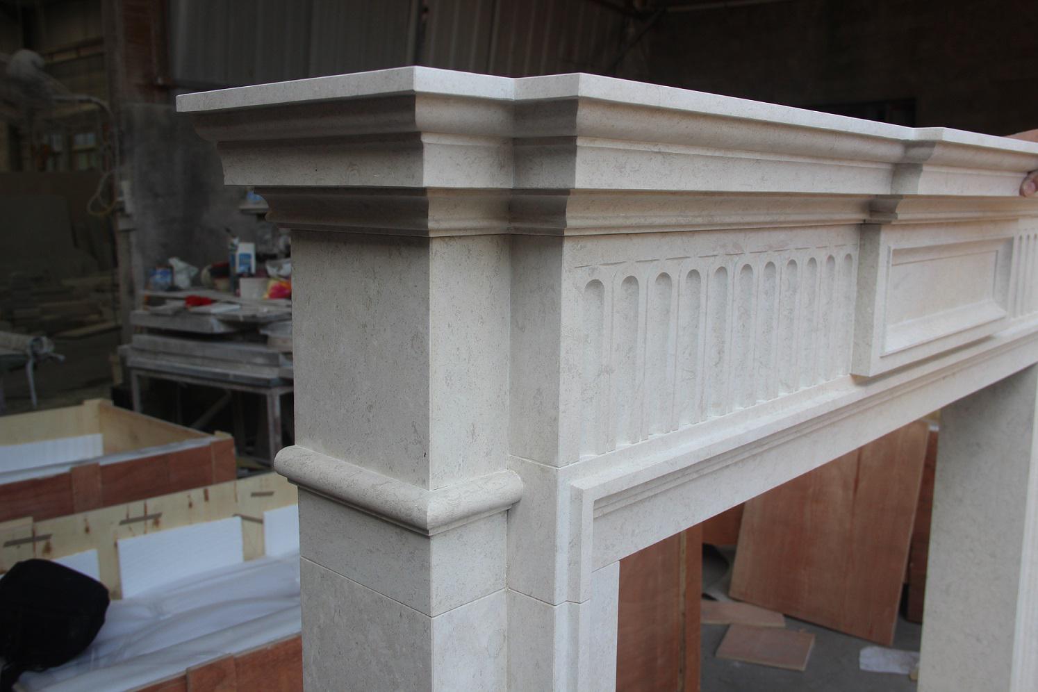 Turkish Limestone Marble Fireplace Custom Order Marble Fireplace Hand ...