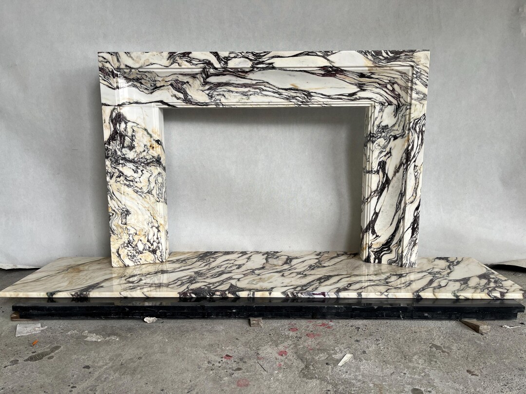 Calacatta Viola Custom Marble Mantel Modern Style Marble Fireplace ...