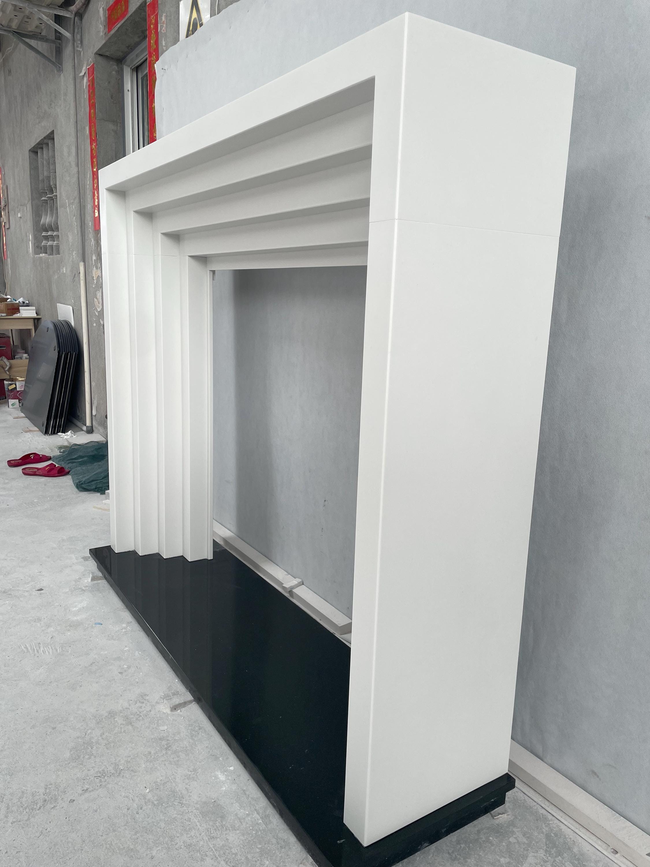 White Micro Marble Marble Fireplace Custom Order Marble Fireplace Hand ...