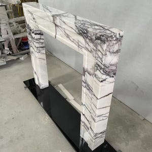 Modern Style Marble Fireplace Surround Lilac Marble Fireplace Mantel ...