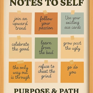 Notes to Self 5-pack Bundle – Pick Any 5 Digital Wall Art Prints ...