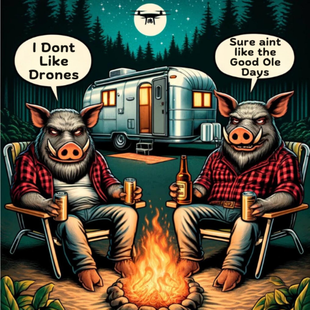 Feral Hog Humorous Editorial Cartoon PNG Graphic Illustration - Etsy