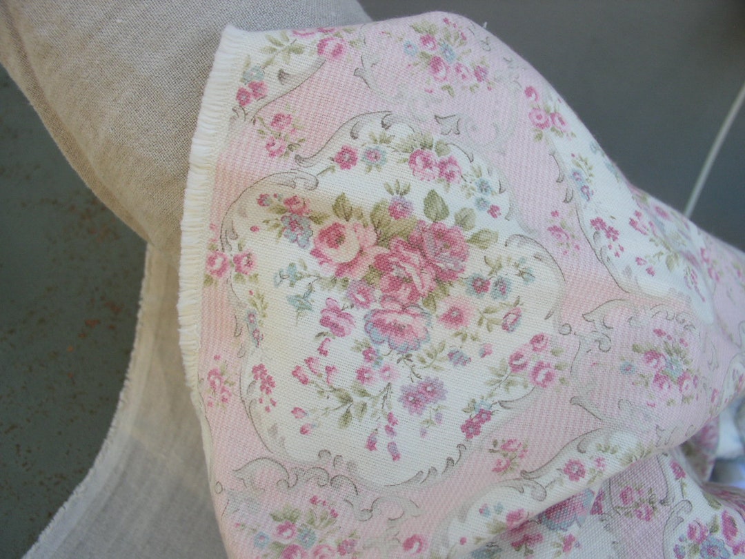 Yuwa Pink Rose Linen Weave Cotton Fabric Remnant (25 X 42) - Etsy