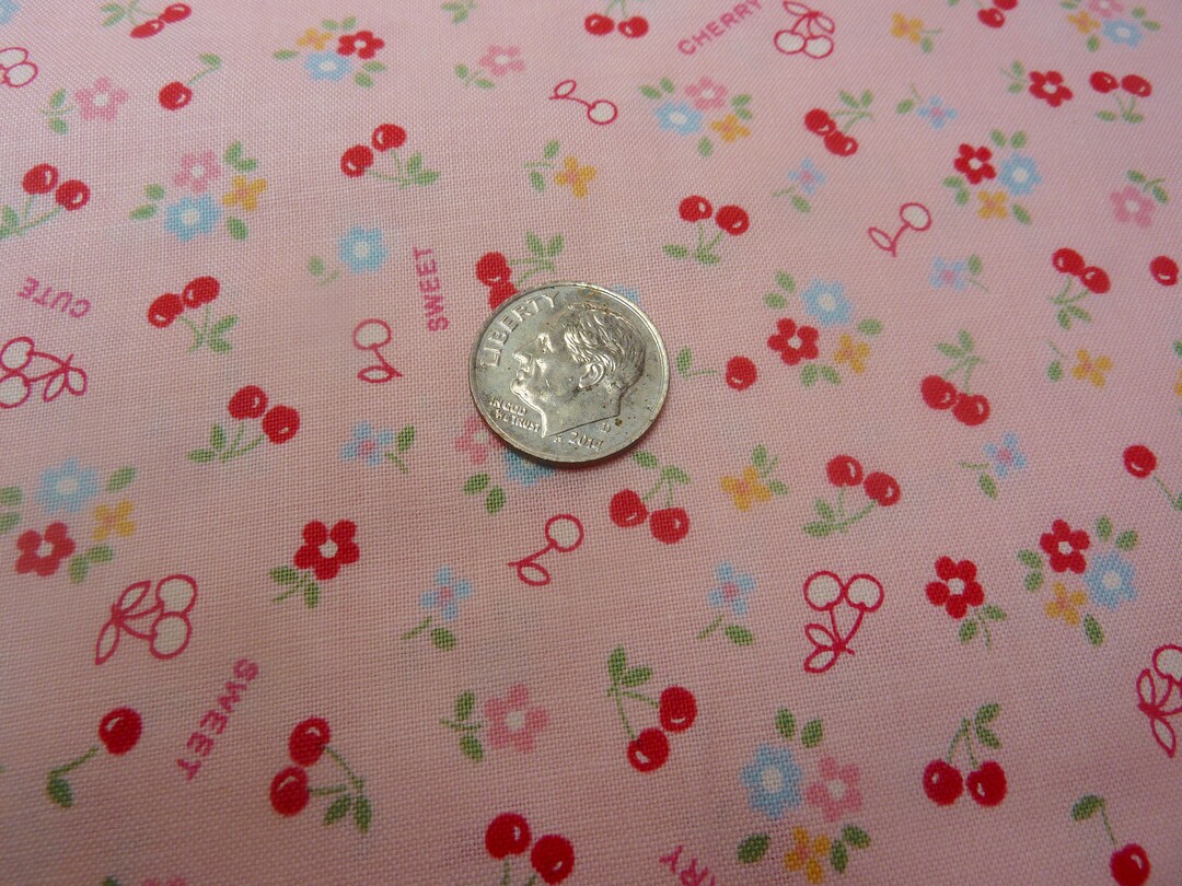 1 Yd. Yuwa Cherry Print Cotton Fabric - Pink Atsuko Matsuyama BTY - Etsy