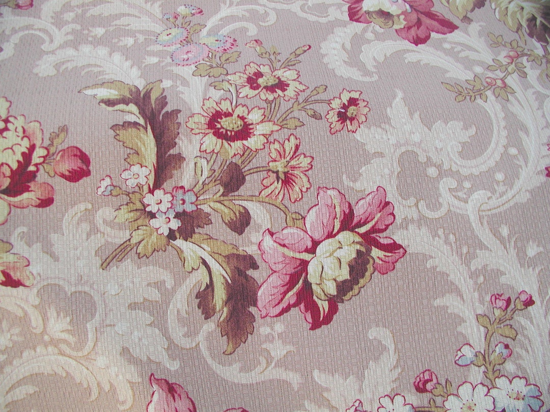 Colony Rose Fabric: 100% Cotton Dobby, Cocoa Ground, 58" Wide BTY - Etsy