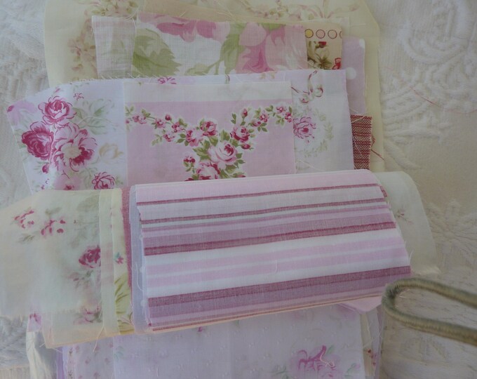 Fabric Bundle of 35+ Floral Swatches~ Yuwa Antique French Roses ...