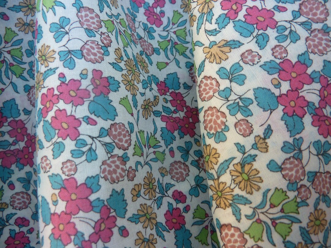 Yuwa 100% Cotton Lawn Soft Drape Red Blue Floral Lawn Like Liberty Tana - Etsy