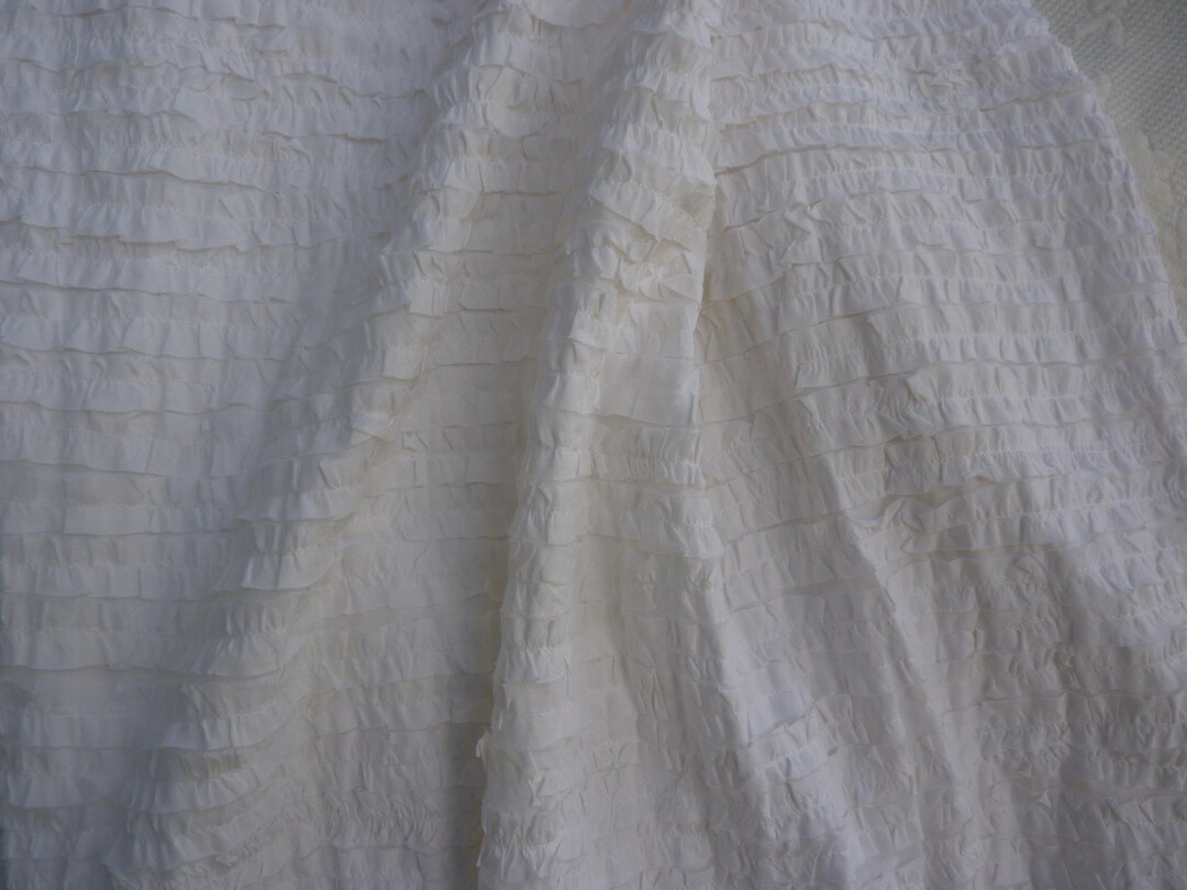 Exclusive Hand Made WHITE Cotton Ruffles Fabric 100% Cotton BTY - Etsy
