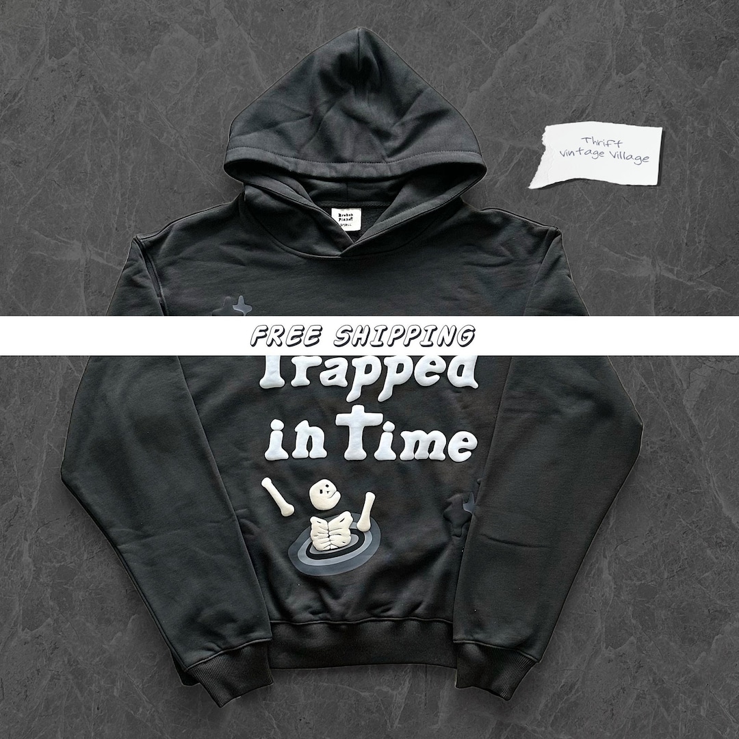 BPM Trapped in Time Y2K Unisex Broken Planet Puff Print Hoodie ...