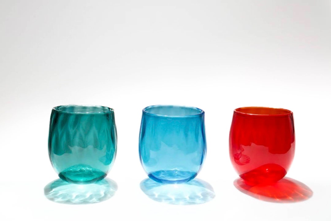 Three Types of Tumbler Round Shape Glass Handmade Craftsman Made One by ...
