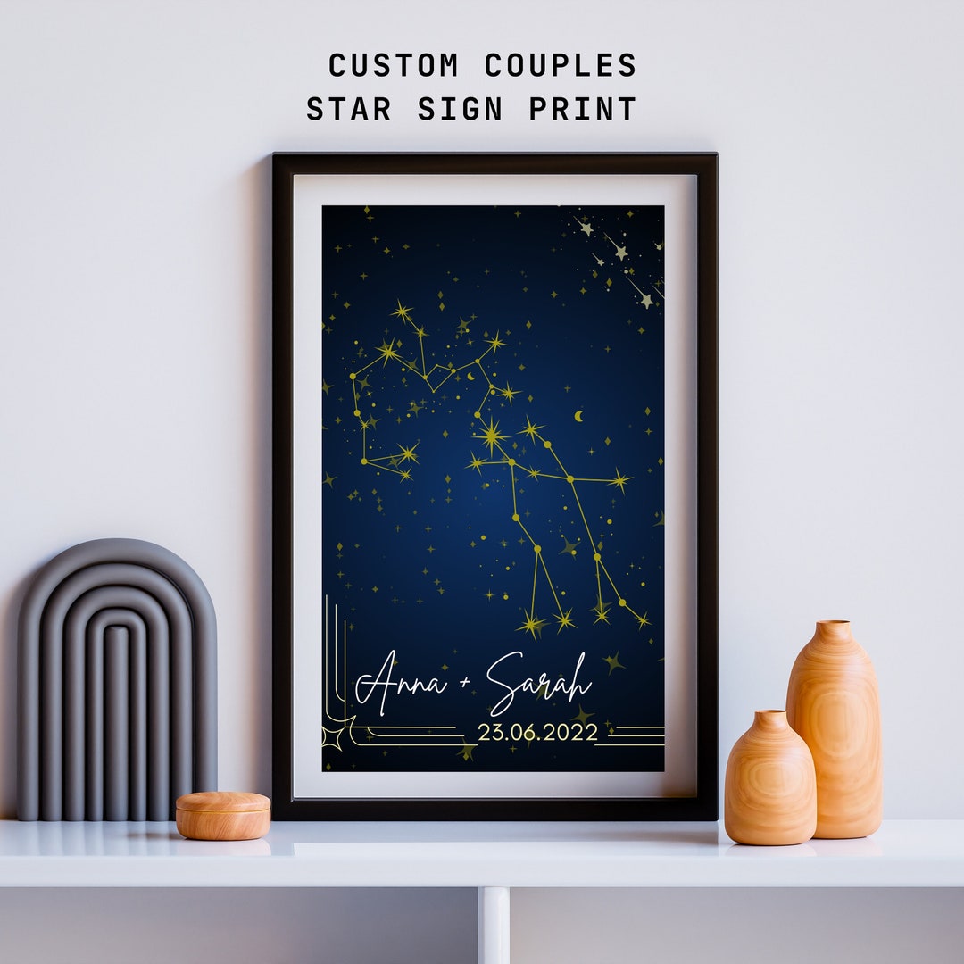 Personalized Couples Star Sing Print With Constellation - Etsy