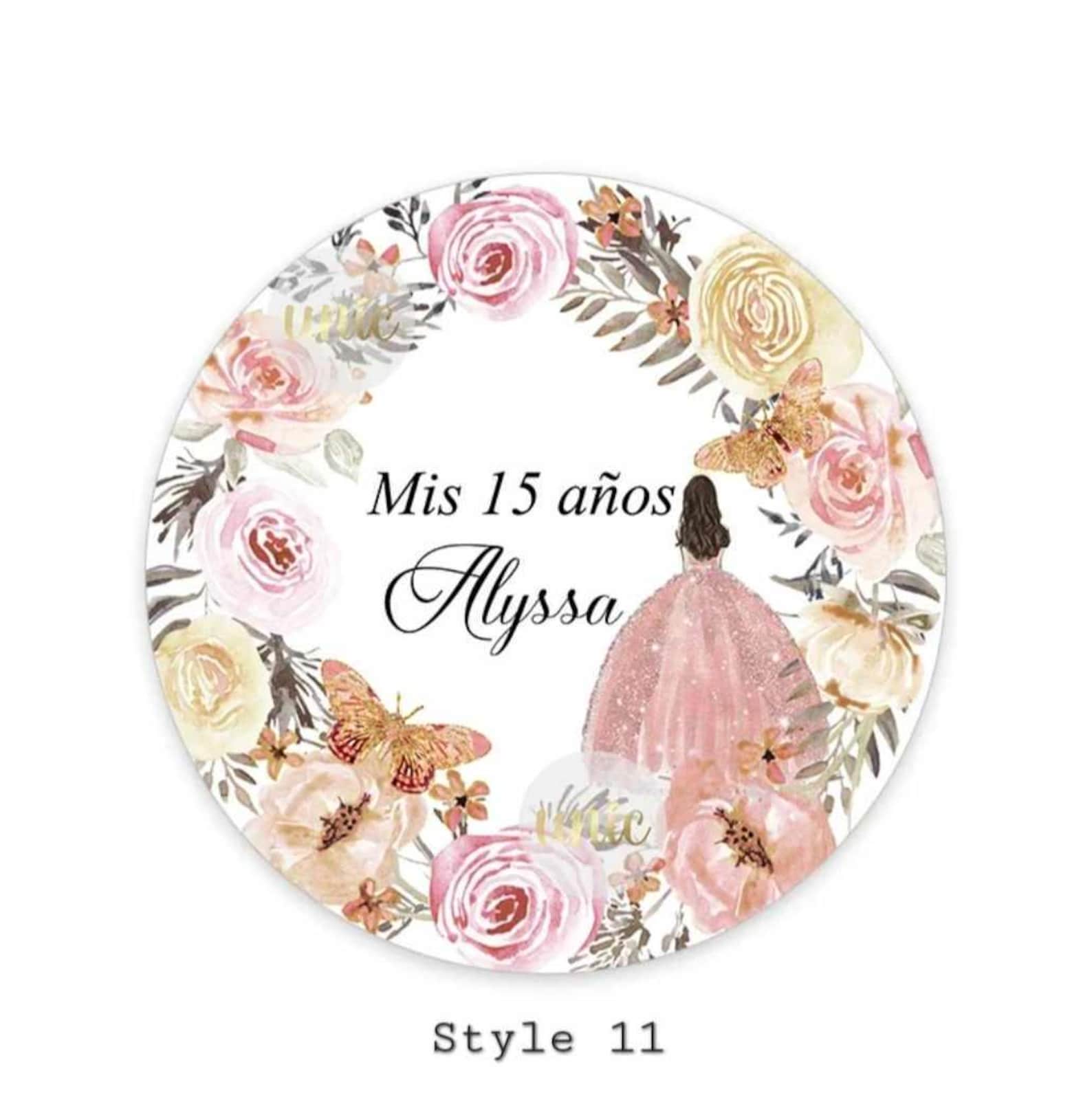 Mis 15 Años, Personalized Stickers Fifteenth/sixteen Birthday, Mis ...