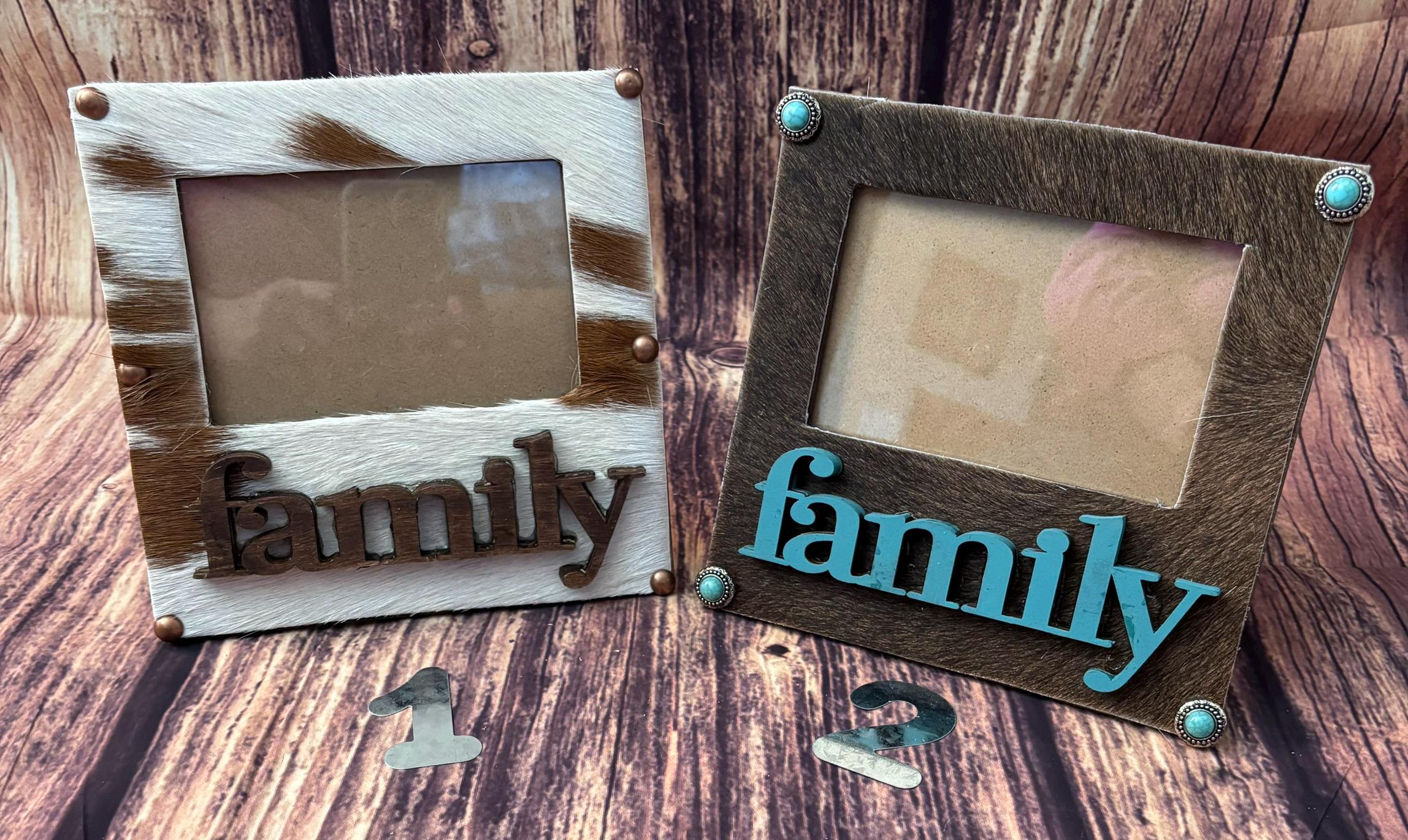 Cowhide Leather Wooden Photo Frames - Etsy