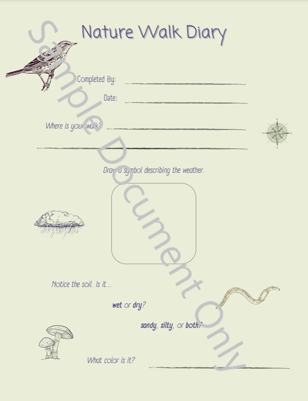 Nature Walk Diary Printable - Theme #1 Crittermania - Etsy