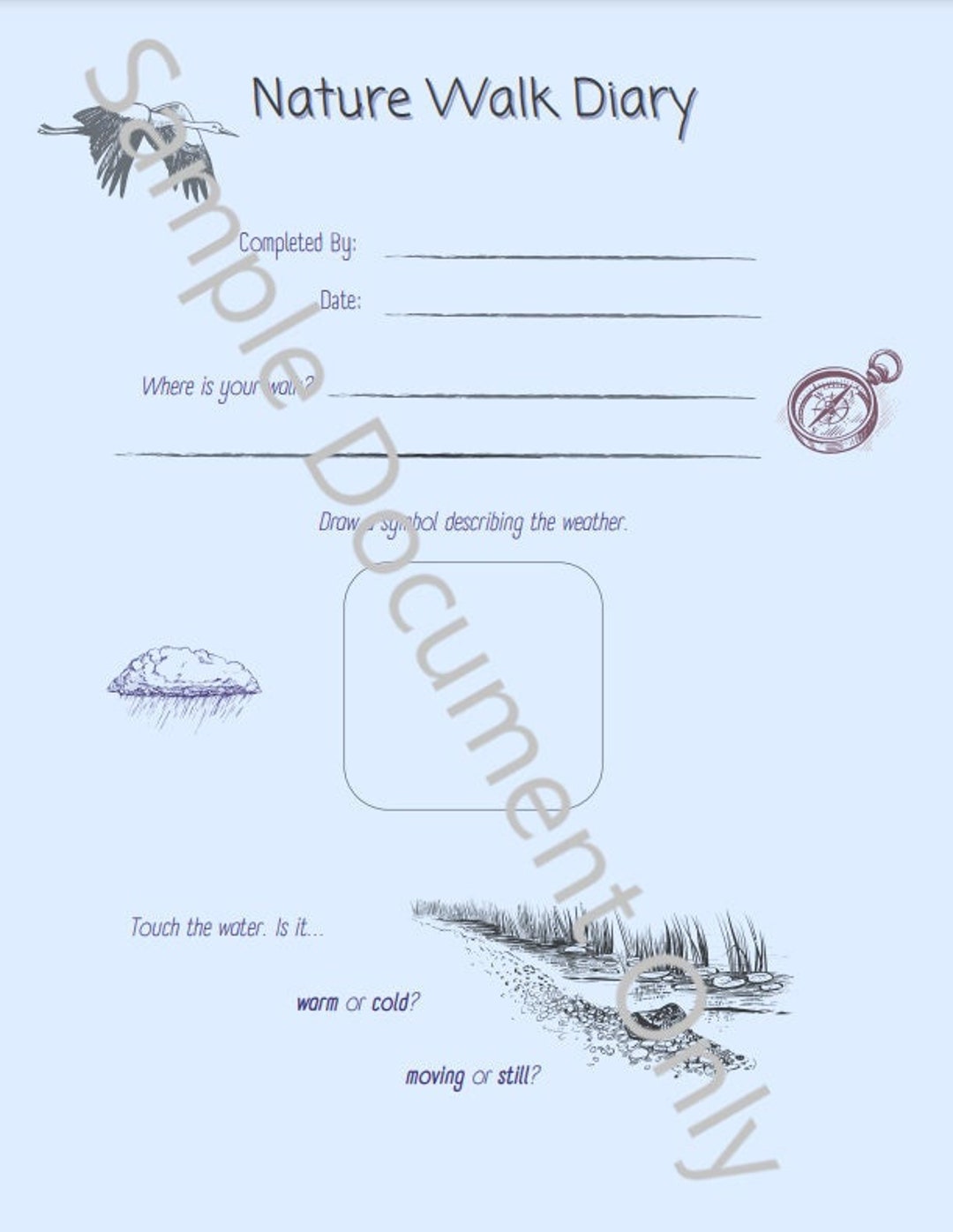 Nature Walk Diary Printable - Theme #2 Waterways - Etsy