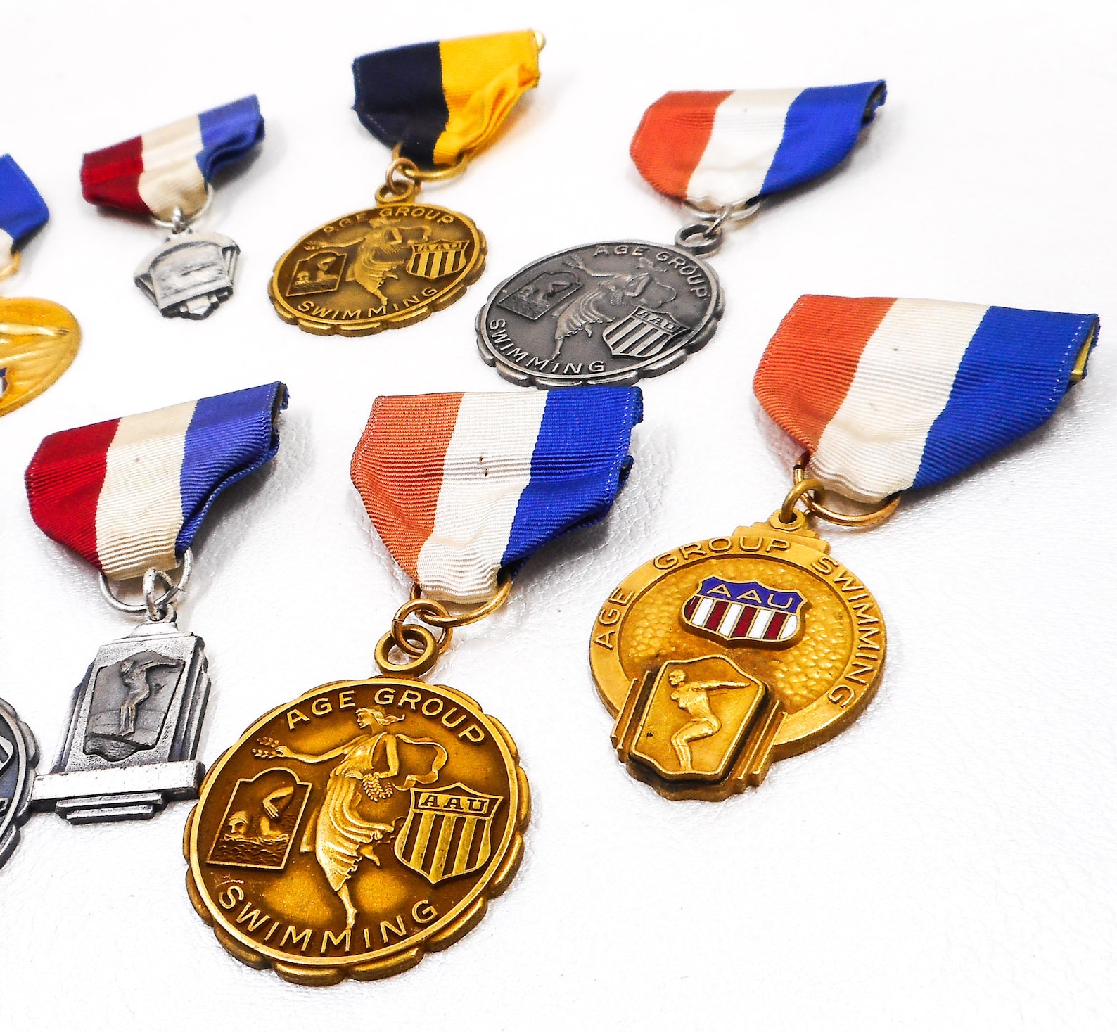 Vintage Swimming Medal With Ribbon, AAU Medal, 1950's to 1960's ...