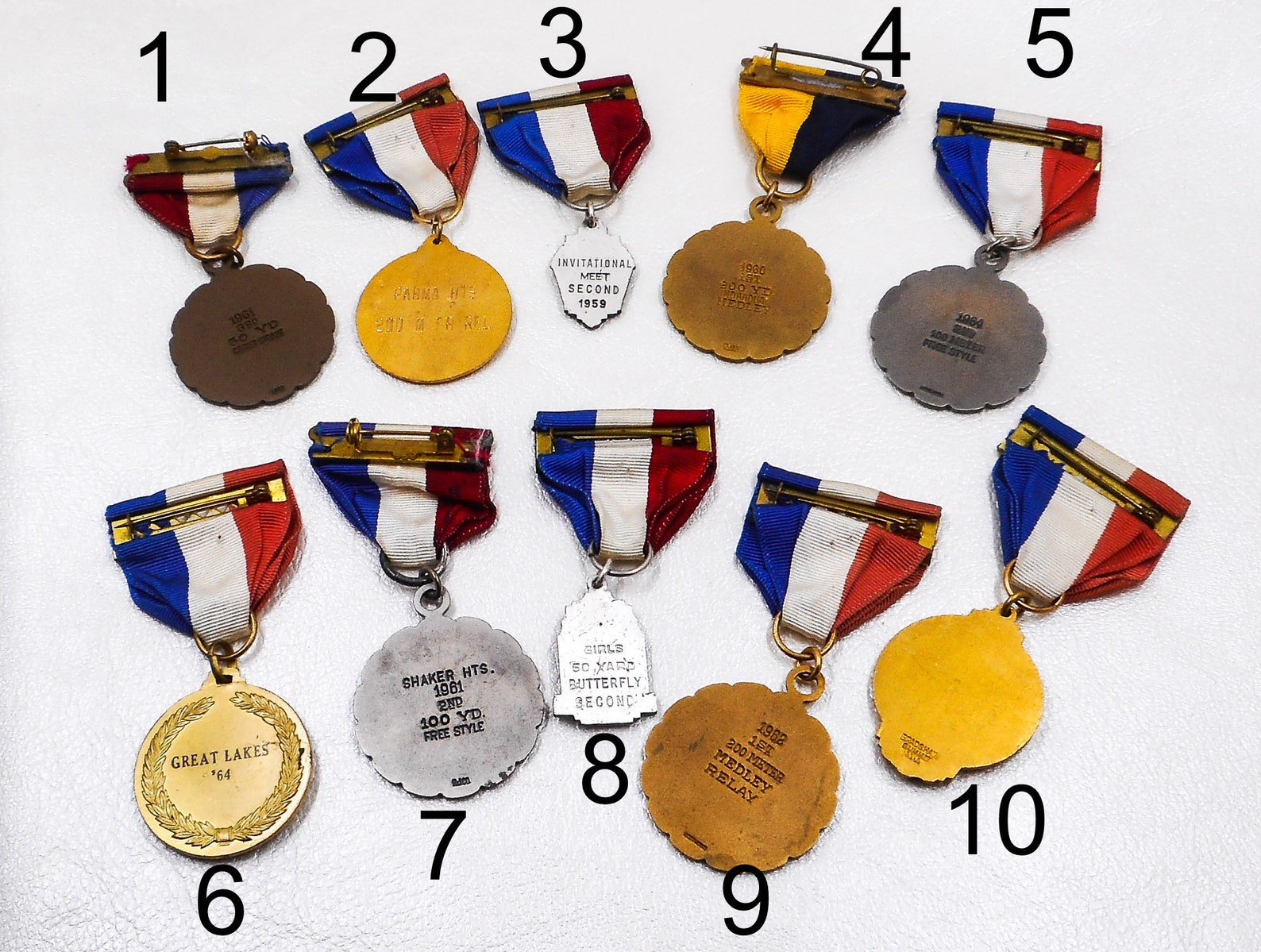 Vintage Swimming Medal With Ribbon, AAU Medal, 1950's to 1960's ...