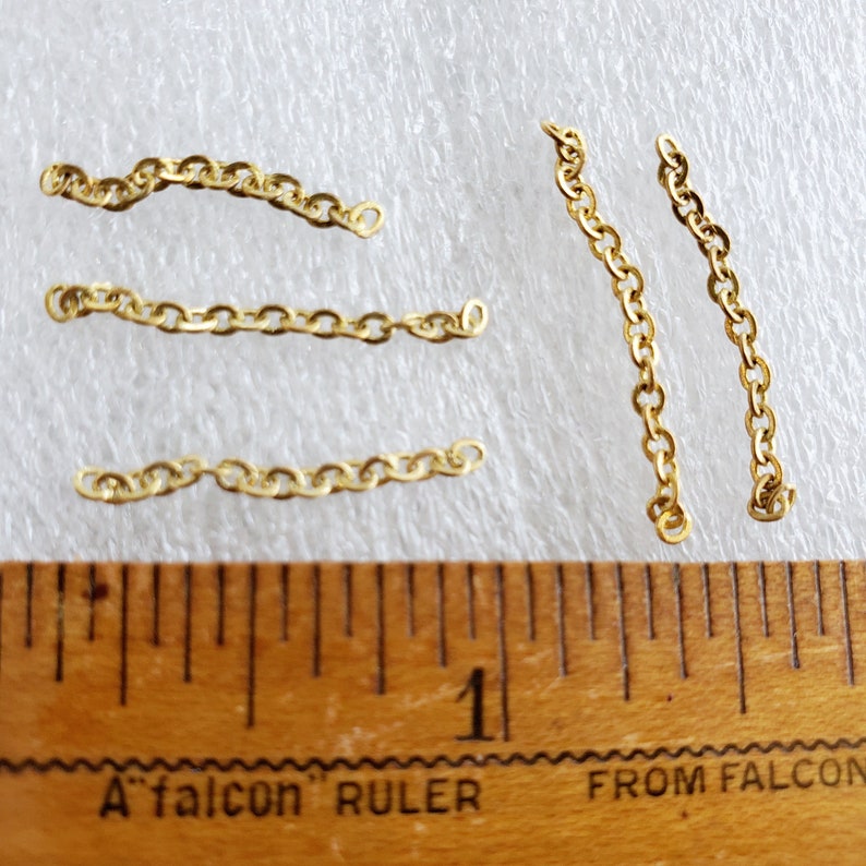 Vintage Brass Pre-cut Fine Cable Chain Segments - 10 Grams of One Inch ...