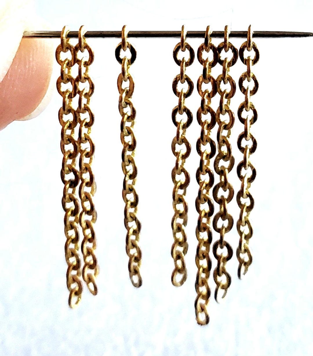 Vintage Brass Pre-cut Fine Cable Chain Segments - 10 Grams of One Inch ...