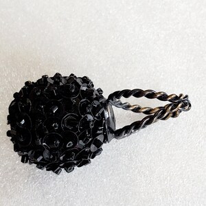 1960s Black Sequin & Rhinestone Go-go Earrings and Ring Set - Etsy