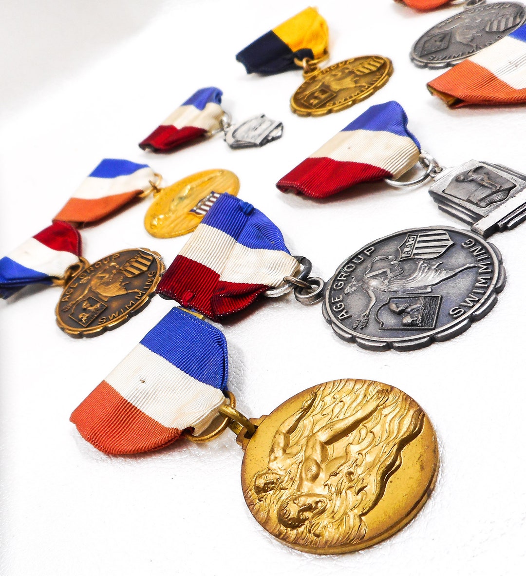 Vintage Swimming Medal With Ribbon, AAU Medal, 1950's to 1960's ...