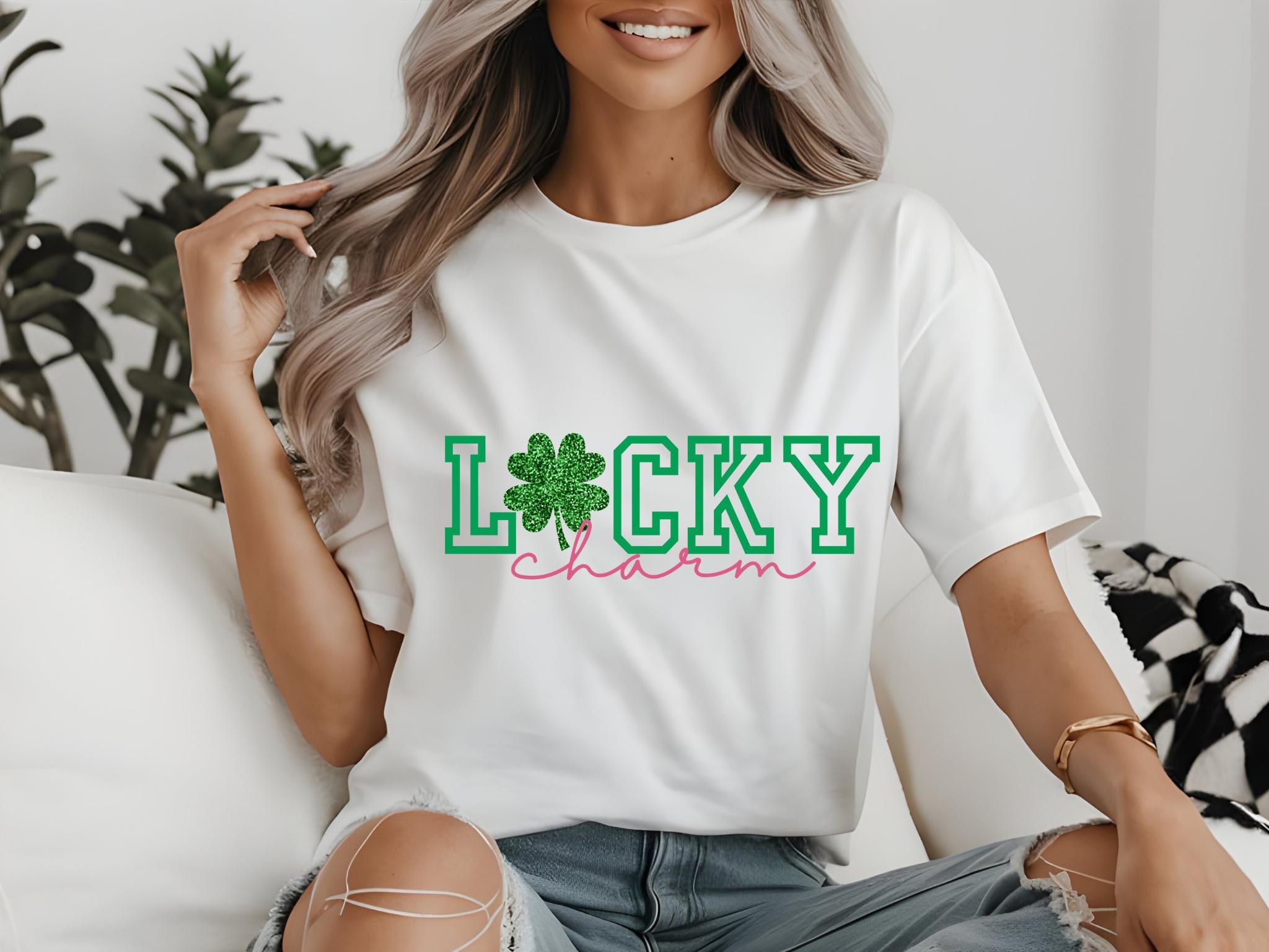 Lucky Charm PNG, St Patricks Day PNG, Four Leaf Clover PNG, Retro St ...