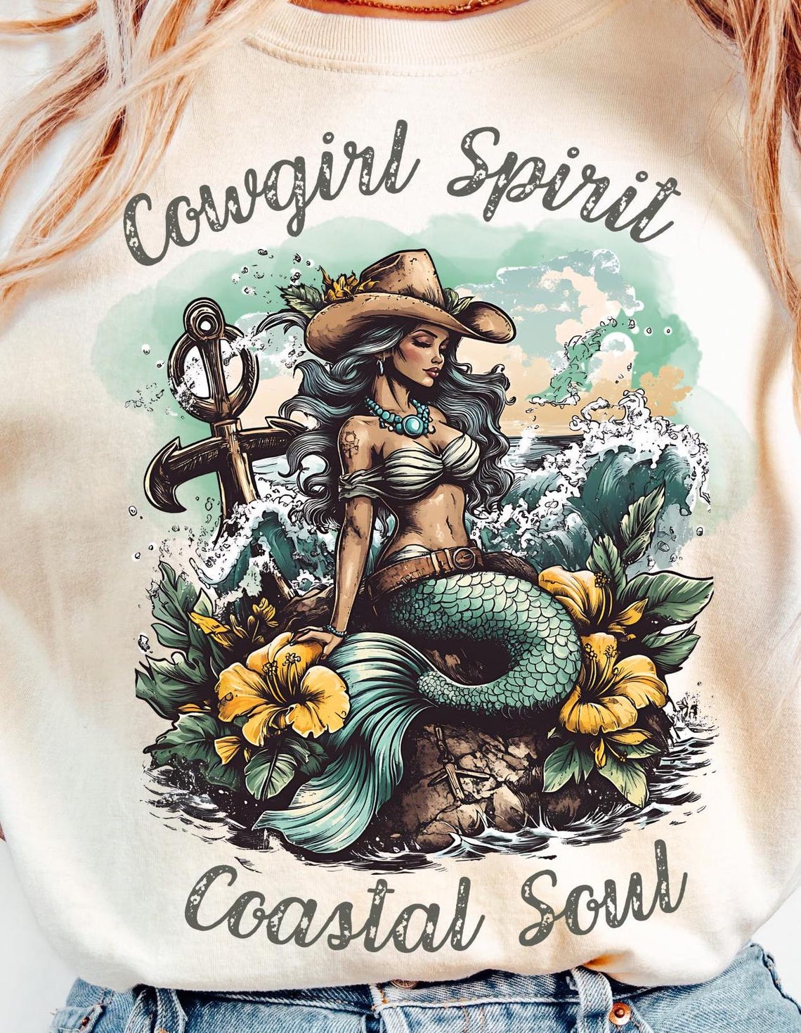 Coastal Cowgirl Mermaid PNG: Sublimation Design (digital Download) - Etsy