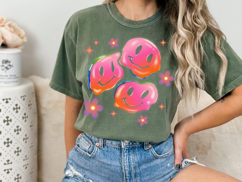 Smiley Face Png, Melting Smiley Faces Png, Neon Faces Png, PNG for ...
