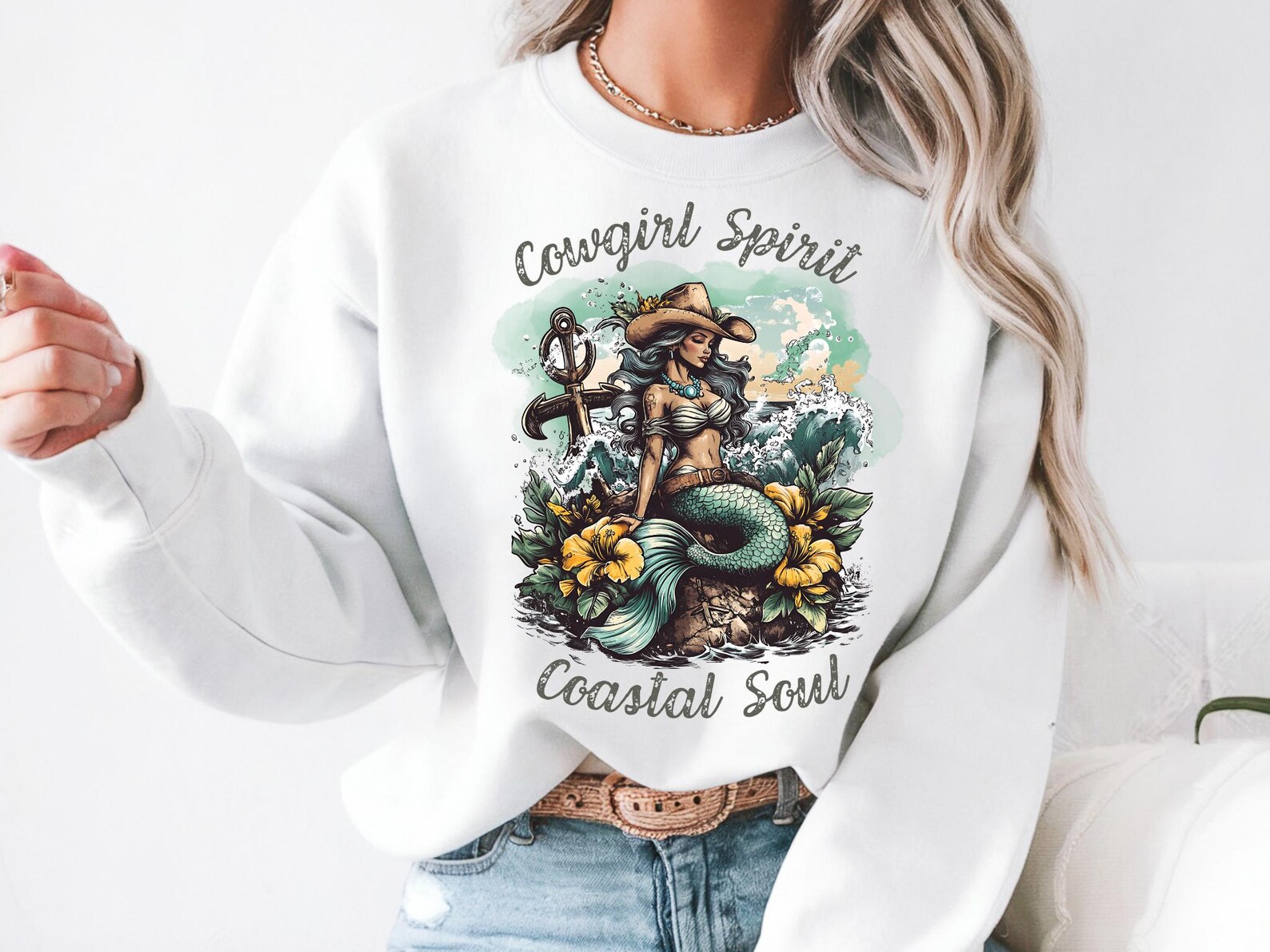Coastal Cowgirl Mermaid PNG: Sublimation Design (digital Download) - Etsy