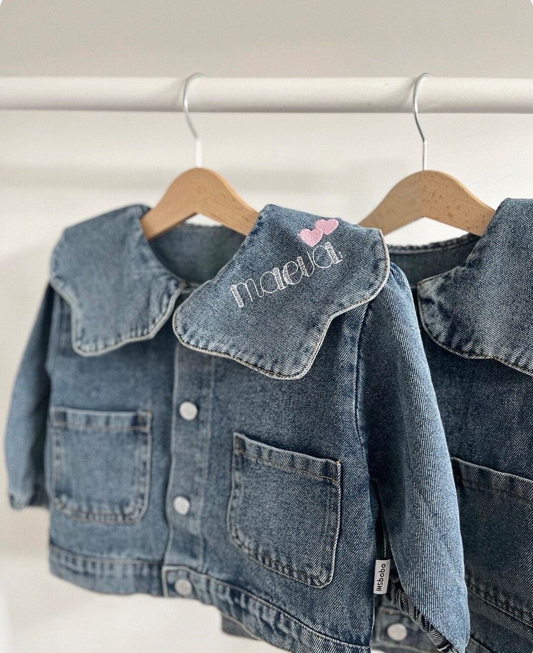 Personalised Denim Jacket | Embroidered | Girls Peplum Denim Jacket - Etsy