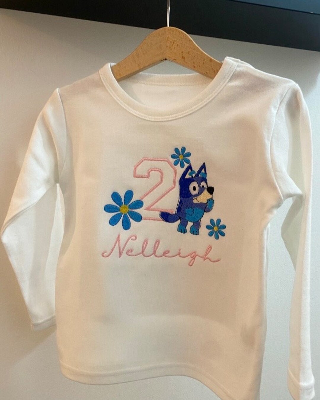 Personalised Embroidered Bluey Birthday Top Special Occasion Party ...
